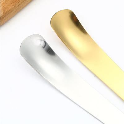 China 304 Stainless Steel Ice Cream Scoop Slender Spoon 18cm Dessert Square Cutlery for sale