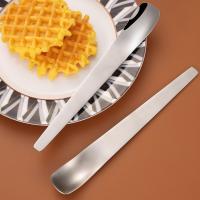 China 304 Stainless Steel Ice Cream Scoop Slender Spoon 18cm Dessert Square Cutlery for sale