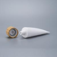China Custom 50g to 150g Cosmetic Plastic Tube with Bamboo Cover Screen Printing for sale