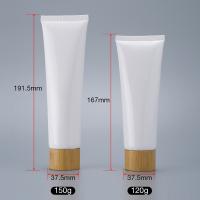 China Custom 50g to 150g Cosmetic Plastic Tube with Bamboo Cover Screen Printing for sale