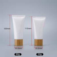 China Custom 50g to 150g Cosmetic Plastic Tube with Bamboo Cover Screen Printing for sale