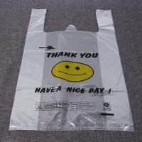 China Custom Plastic Shopping Bag T-Shirt Bags with Logo 100pcs per Bag Moisture Proof for sale