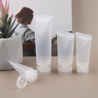 China Frosted Matte Clear Plastic Tube 30ml for Facial Cleanser Hand Cream Personal Care Packaging for sale