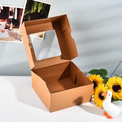 China 8inch Kraft Cake Box Custom Cardboard Initial Payment Custom Logo Is Food Packaging for sale