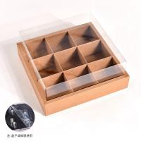 China Kraft Paper Picnic Box 25x25cm with Lid Disposable Eco-Friendly Mousse Cup Packaging for sale