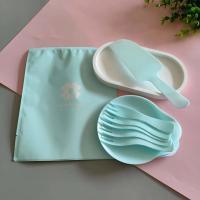 China Disposable Water Drop-Shaped Cake Cutlery Set Plastic Knife Fork Plate 3-Piece Eco-Friendly for sale