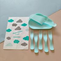 China Water Cloud Shape Plate Cake Cutlery Set Customized Plastic Disposable Party Supplies for sale