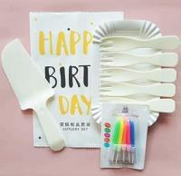 China Disposable Plastic Cake Cutlery Set 50 Piece Knife Fork Party Birthday Food Grade for sale