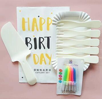China Disposable Plastic Cake Cutlery Set 50 Piece Knife Fork Party Birthday Food Grade for sale