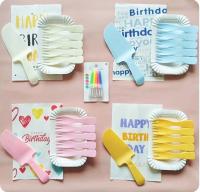 China Disposable Plastic Cake Cutlery Set with Knife Fork and Plate 5kg Gross Weight for sale