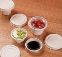 China Initial Payment 2oz Disposable Sugarcane Pulp Sauce Cup Eco Friendly Sauce Container for sale
