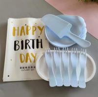 China Cake Cutlery Suit Plastic Disposable Knife Fork Plate Set for Cake Knife Plate and Fork for sale