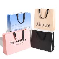 China Custom Logo Printed Kraft Paper Gift Bag Eco Friendly Shopping Bag 30x40cm for sale