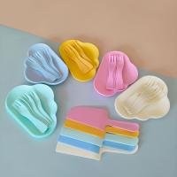 China Disposable Plastic Cake Cutlery Set with Plate Knife Fork for Party Birthday 7 Piece for sale
