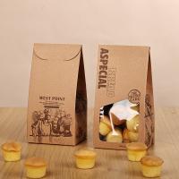 China Kraft Paper Cake Box 9cm x 7.5cm x 17cm Eco-Friendly Disposable Snack Packaging for sale