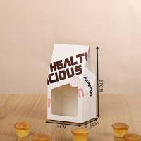 China Kraft Paper Cake Box 9cm x 7.5cm x 17cm Eco-Friendly Disposable Snack Packaging for sale