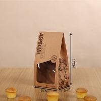 China Kraft Paper Cake Box 9cm x 7.5cm x 17cm Eco-Friendly Disposable Snack Packaging for sale