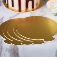 China Round Silver Golden Cake Tray Cardboard Food Trays 5kg Package Gross Weight Custom Logo for sale