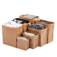 China Oil Proof Kraft Paper Laminate Bag 18x11x32 cm Square Bottom Cake Bread Takeaway Packaging for sale