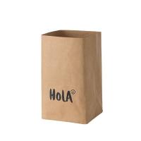 China Oil Proof Kraft Paper Laminate Bag 18x11x32 cm Square Bottom Cake Bread Takeaway Packaging for sale