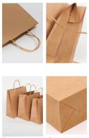 China Oil Proof Kraft Paper Laminate Bag 18x11x32 cm Square Bottom Cake Bread Takeaway Packaging for sale