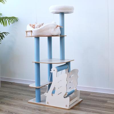 China Custom Cat Tree with Sisal Rope Scratch Board 60x52x28cm M Size for Pet Playing for sale
