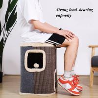 China Pet Supplies Cat Tree with Cat Tunnel 15kg Gross Weight Particleboard Flannel for sale