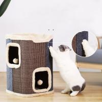 China Pet Supplies Cat Tree with Cat Tunnel 15kg Gross Weight Particleboard Flannel for sale