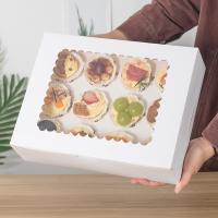 China Kraft Cake Box 8 12 Holders Food Grade Takeout Disposable Eco Friendly Paper Box for sale