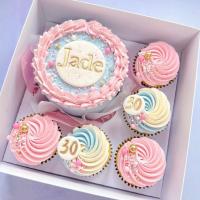China White Paper Cake Box with Transparent PET Cover Eco-Friendly Disposable 8x8x4 Inch for sale