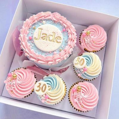 China White Paper Cake Box with Transparent PET Cover Eco-Friendly Disposable 8x8x4 Inch for sale