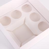 China White Paper Cake Box with Transparent PET Cover Eco-Friendly Disposable 8x8x4 Inch for sale