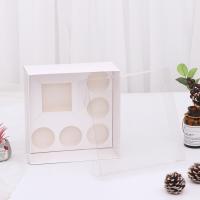 China White Paper Cake Box with Transparent PET Cover Eco-Friendly Disposable 8x8x4 Inch for sale