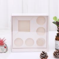China White Paper Cake Box with Transparent PET Cover Eco-Friendly Disposable 8x8x4 Inch for sale