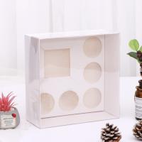 China White Paper Cake Box with Transparent PET Cover Eco-Friendly Disposable 8x8x4 Inch for sale
