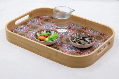 China Full Bamboo Tray for Snacks Fruit Tea 30x20 cm Eco Friendly Household Plate for sale