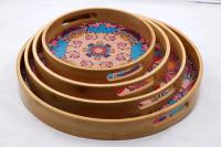 China Custom Bamboo Wood Household Tray for Jewelry Snacks Fruit Tea 30x20 cm for sale