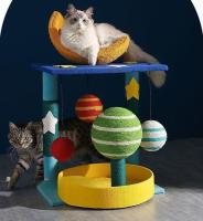 China Customized Cat Tree with Scratch Board, Crawling Frame, Pillar and Toy M Size 62x40x35 cm for sale