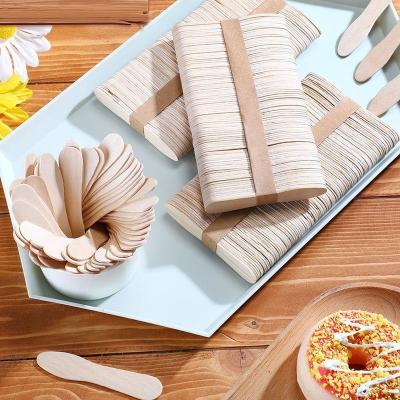 China Custom Printed Wooden Ice Cream Sticks 10000 Pieces Per Carton Biodegradable Popsicle Stick Tools for sale
