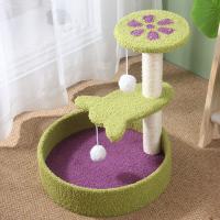 China Sisal Short Plush Cat Scratcher Tower Stable M Size Custom Logo for Cat Playing for sale