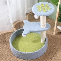 China Sisal Short Plush Cat Scratcher Tower Stable M Size Custom Logo for Cat Playing for sale