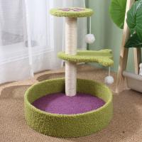 China Sisal Short Plush Cat Scratcher Tower Stable M Size Custom Logo for Cat Playing for sale