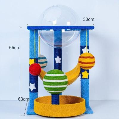 China Cat Scratcher Board Cat Tree Multi Color M Size Sisal Rope Flannel Cat Toy Crawling Frame for sale