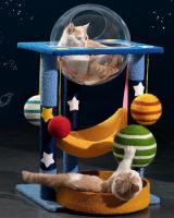 China Cat Scratcher Board Cat Tree Multi Color M Size Sisal Rope Flannel Cat Toy Crawling Frame for sale