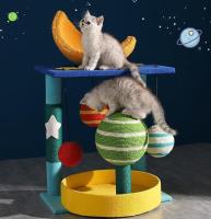 China Custom Size Cat Tree with Cat Scratch Pillar and Crawling Frame for sale