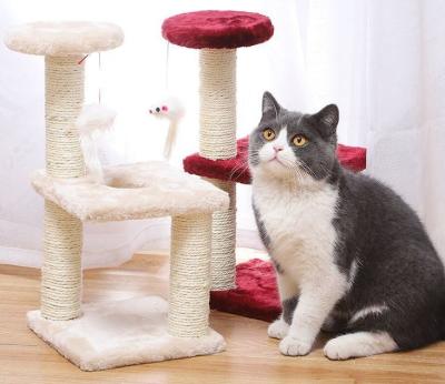 China Cat Scratcher Toy Pillar Climbing Frame with Sisal Rope 42x32x25cm Detachable for sale