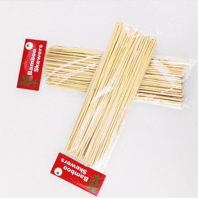 China Flat Bamboo Meat Skewers Sticks 30cm 35cm Eco-Friendly BBQ Accessories Disposable Biodegradable for sale