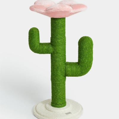 China Sisal Cactus Cat Scratcher Toy M Size Custom Logo Particleboard Flannel for sale