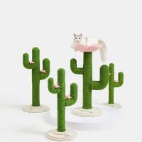 China Sisal Cactus Cat Scratcher Toy M Size Custom Logo Particleboard Flannel for sale