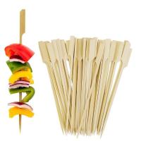 China Disposable Bamboo Kebab Skewers 4mm Diameter 300mm Length Eco-Friendly Party Food Sticks for sale